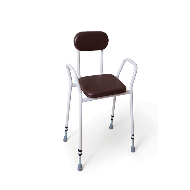 Perching Stool with Arms and Padded Back Black – Homecare Medical Shop